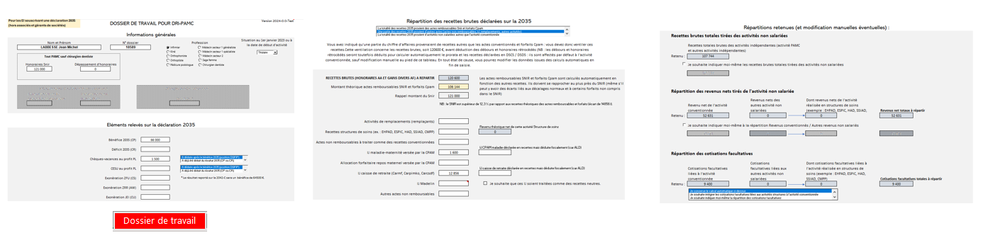 Remplir la déclaration 2042, la DRI-PAMC et estimer l'assiette des cotisations sociales des ...